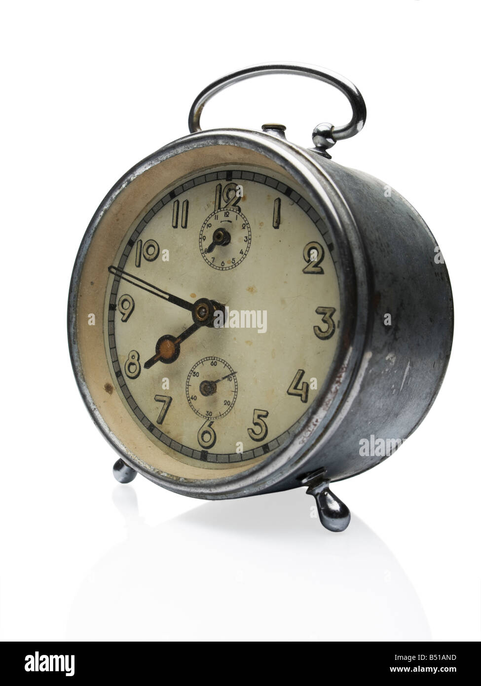 Dusty vintage alarm clock Stock Photo - Alamy
