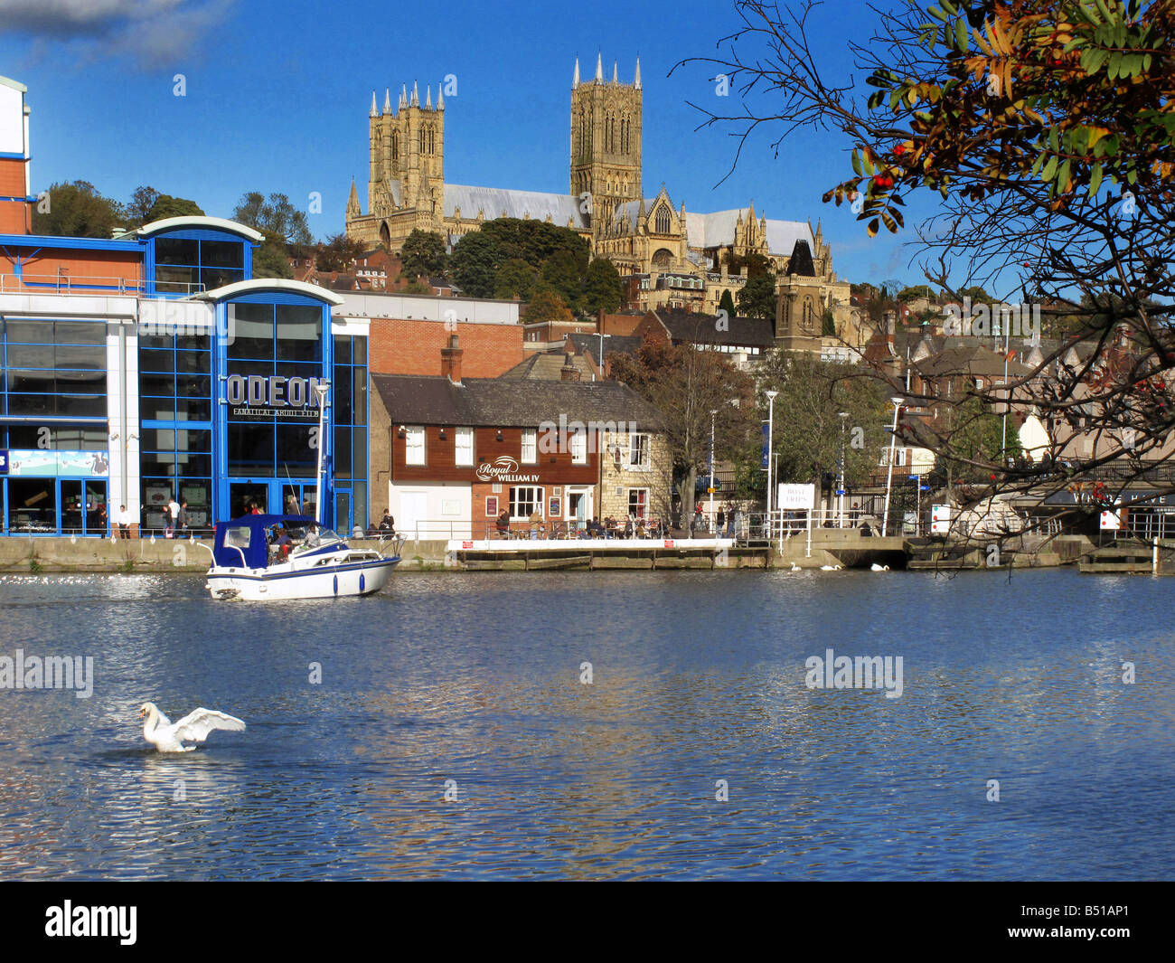 Brayford Pool and Lincoln Cathedral England UK Stock Photo - Alamy