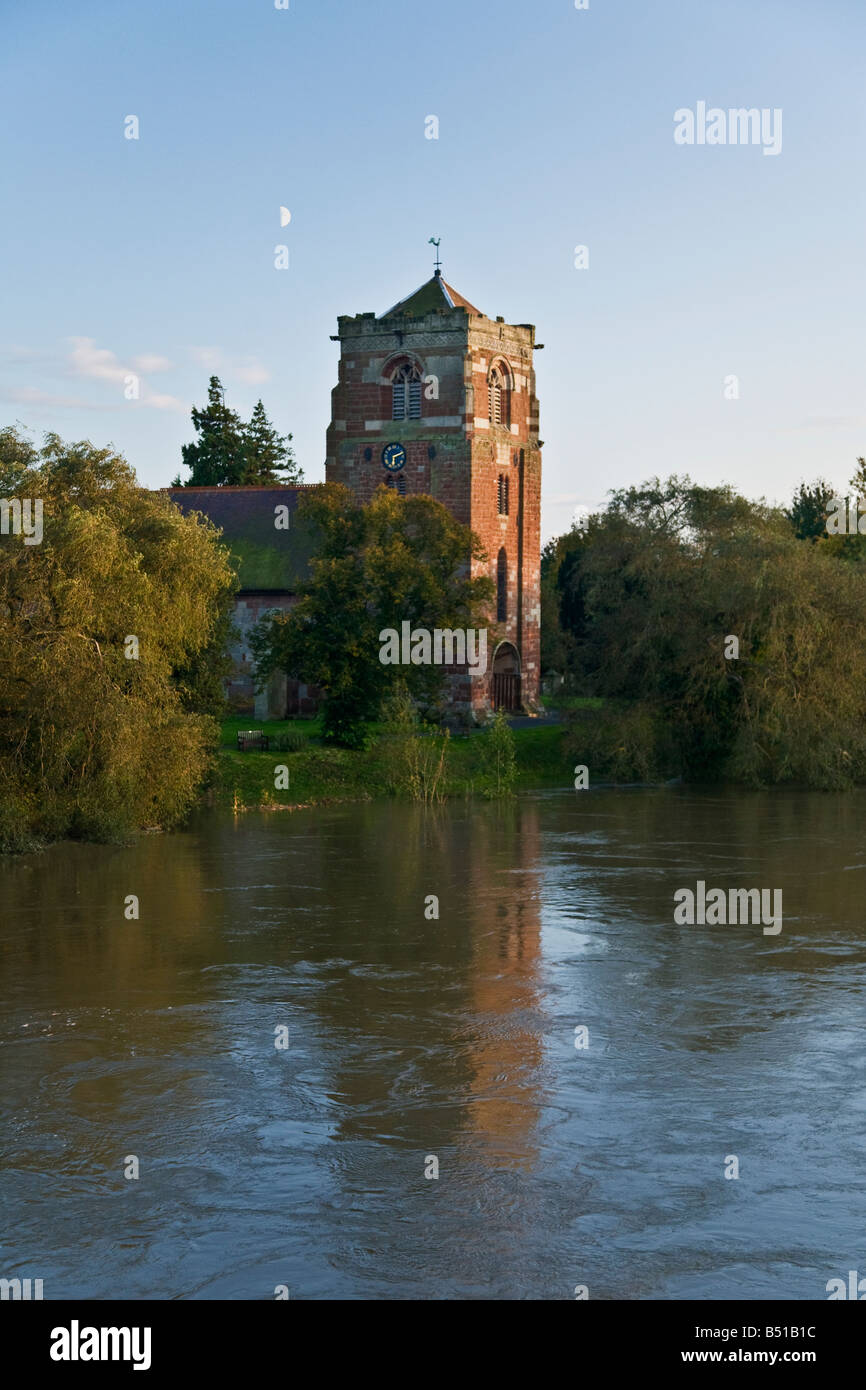 River Severn at Atcham Church near Shrewsbury in summer Shropshire ...