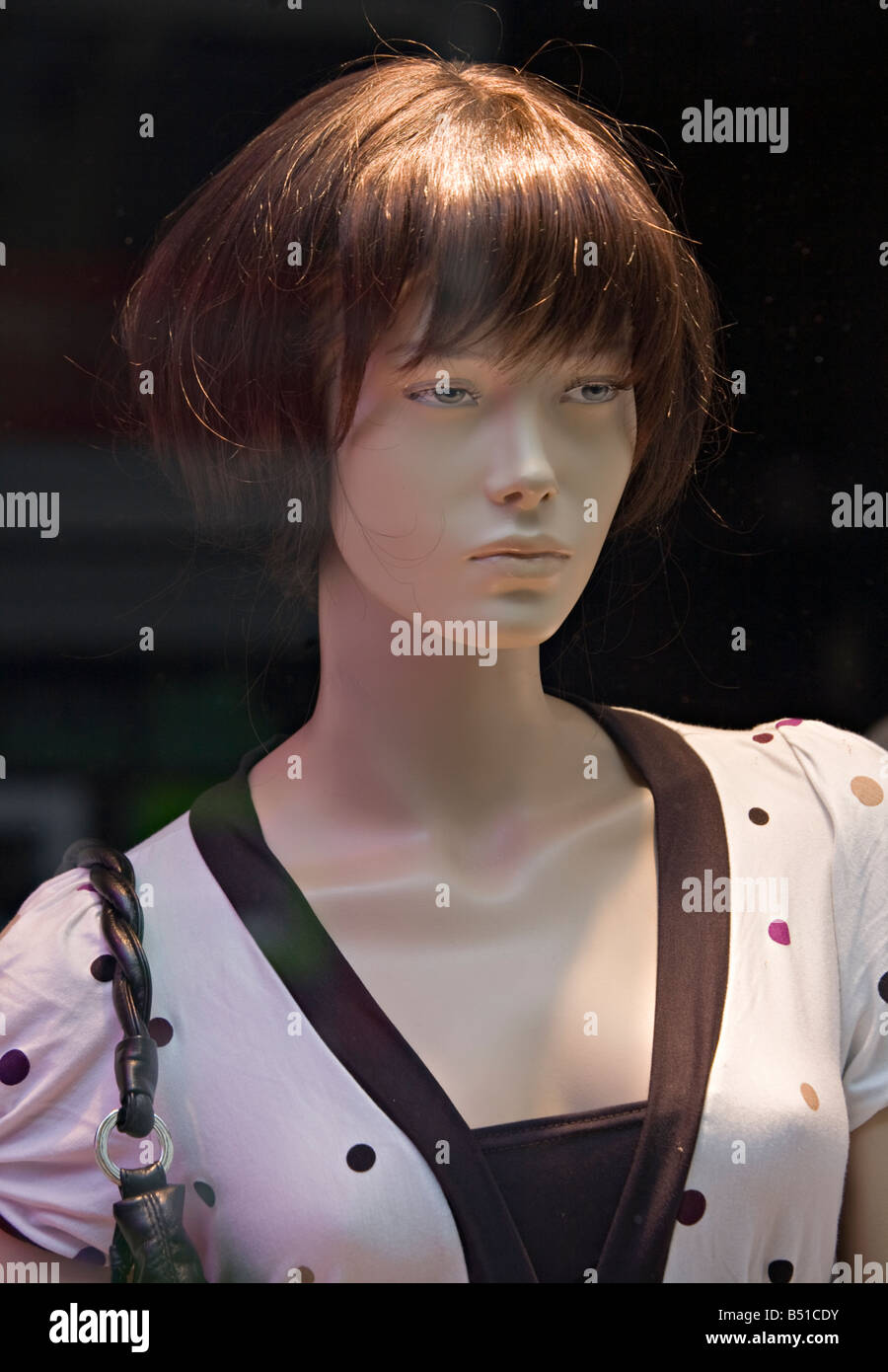 Female shop window dummy with wig Germany Stock Photo - Alamy