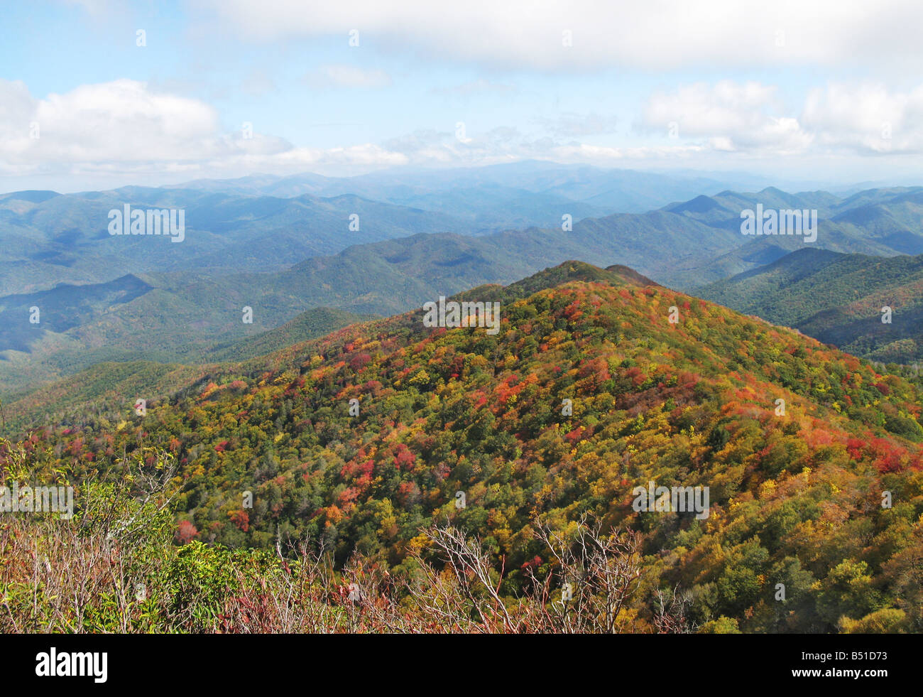 View of the Great Smoky Mountains from a hangover in North Carolina ...