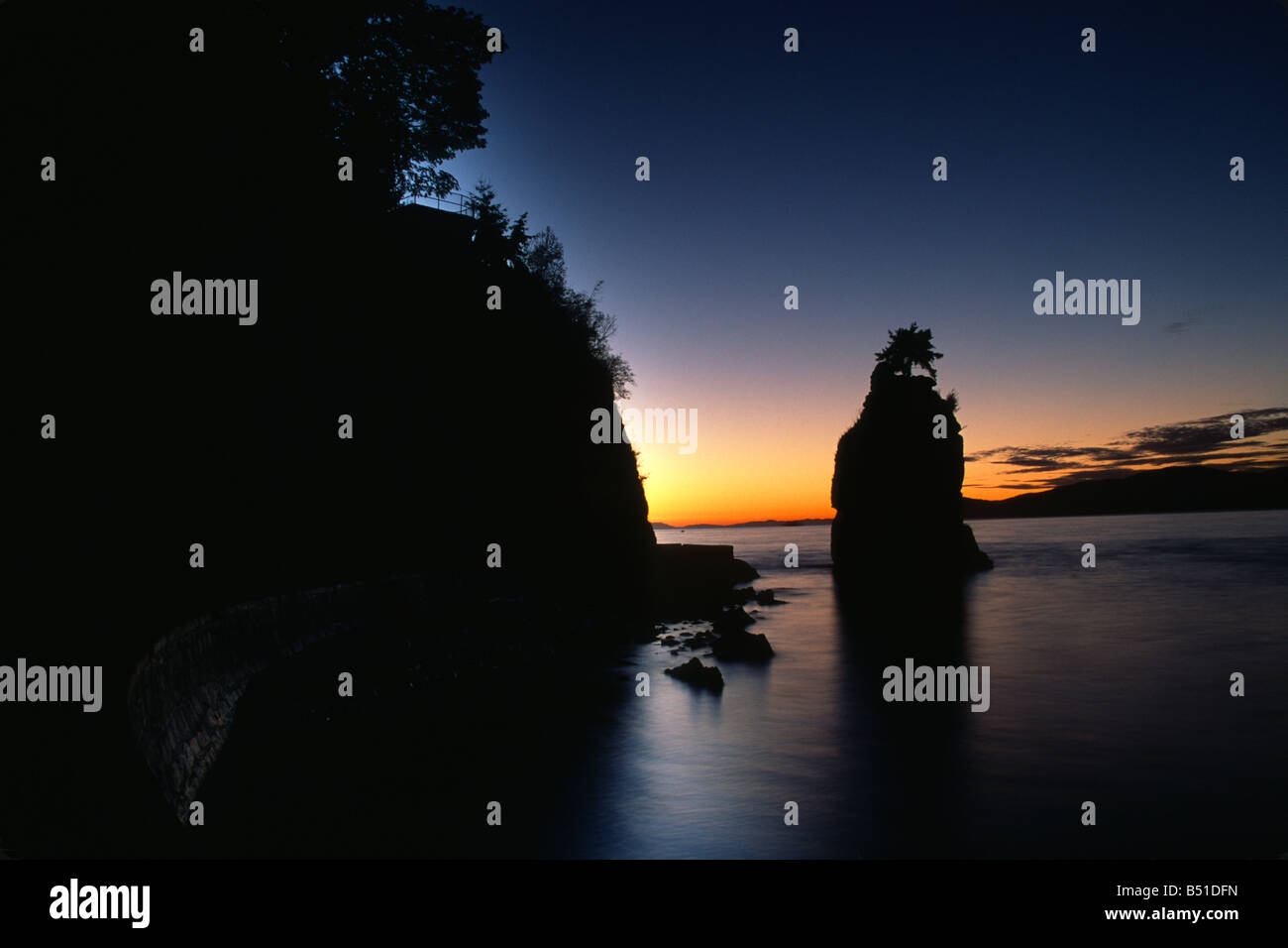 Siwash rock stanley park vancouver ocean sunset sunset hi-res stock ...