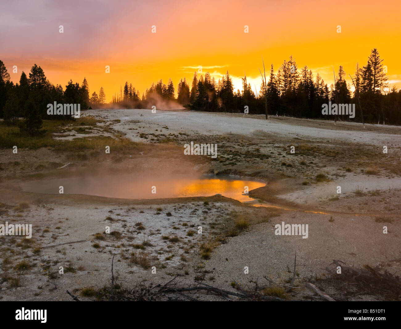 Geyser yellowstone snow hi-res stock photography and images - Alamy