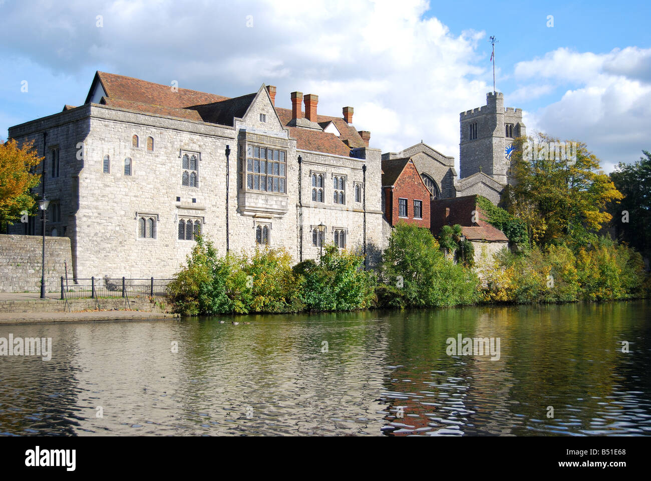 Riverside showing The Archbishop’s Palace, River Medway, Maidstone ...