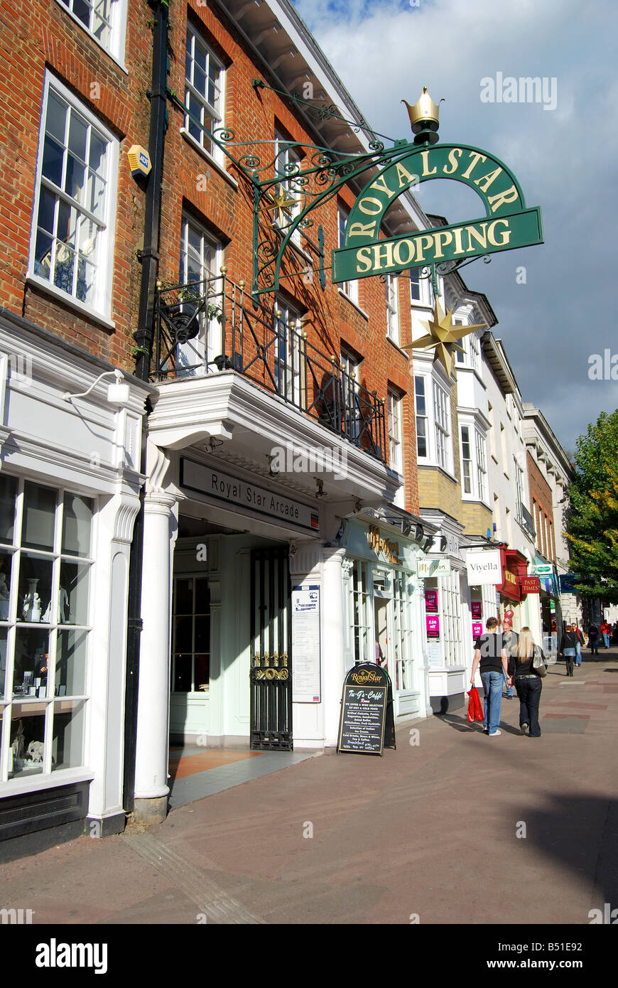 Royal Star Shopping Arcade entrance, High Street, Maidstone, Kent ...