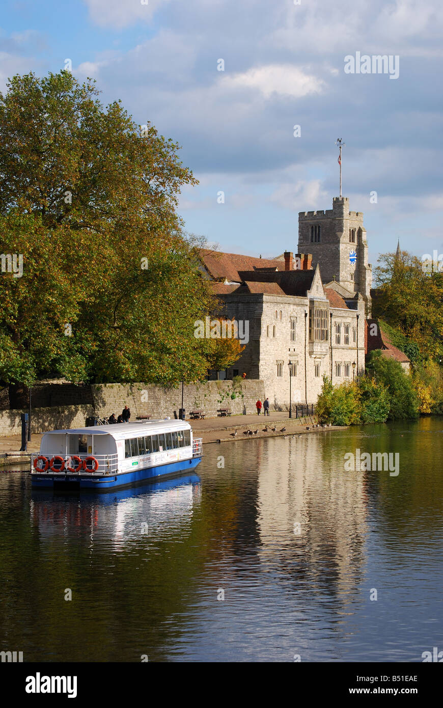 Riverside showing The Archbishop’s Palace, River Medway, Maidstone ...