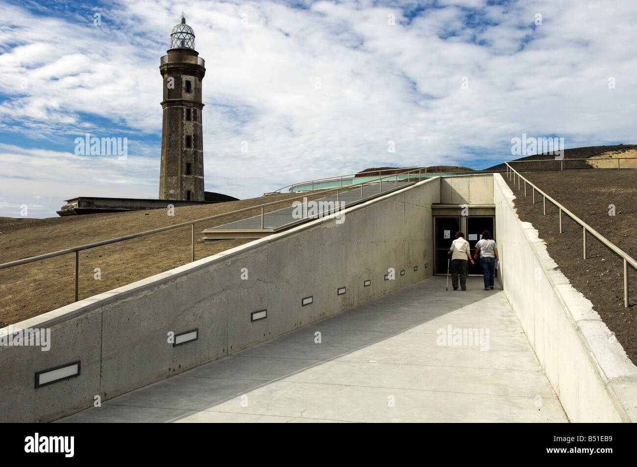 Entrance to volcano museum Ponta dos Capelinhos Faial Island Azores ...