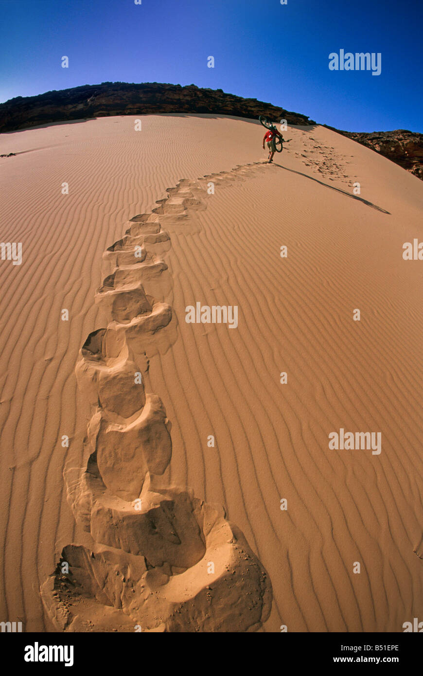 World Champion Hans Rey during the first descent off the summit of ...