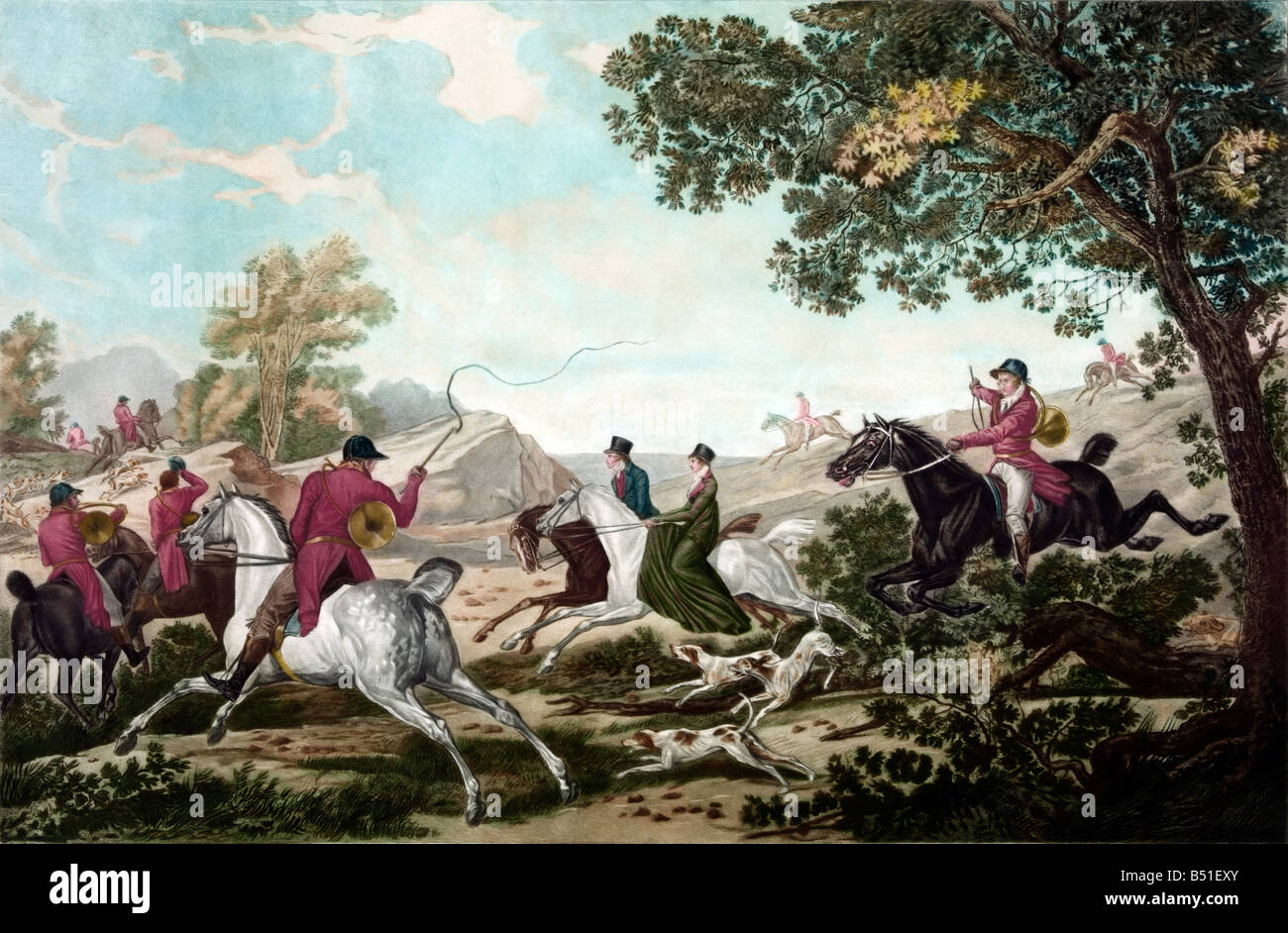 Fox hunt 19th century hi-res stock photography and images - Alamy