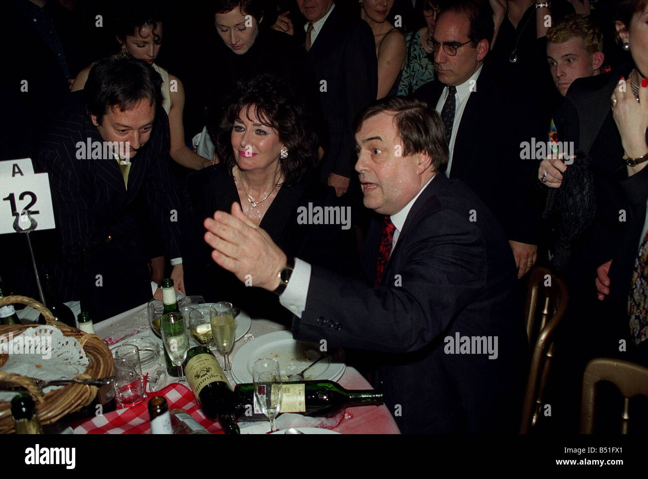 John Prescott MP February 98 At the Britt Awards after being soaked by ...