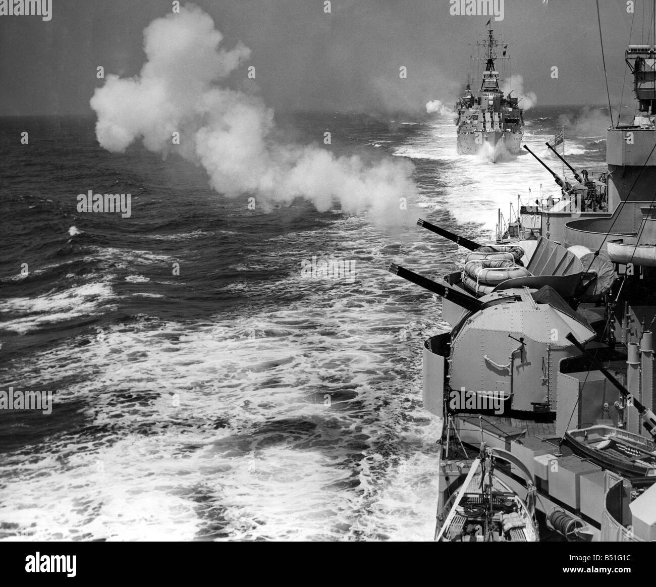 Ships of the Mediterranean fleet led by HMS Glasgow flying the flag of Admiral Earl Mountbatten ...