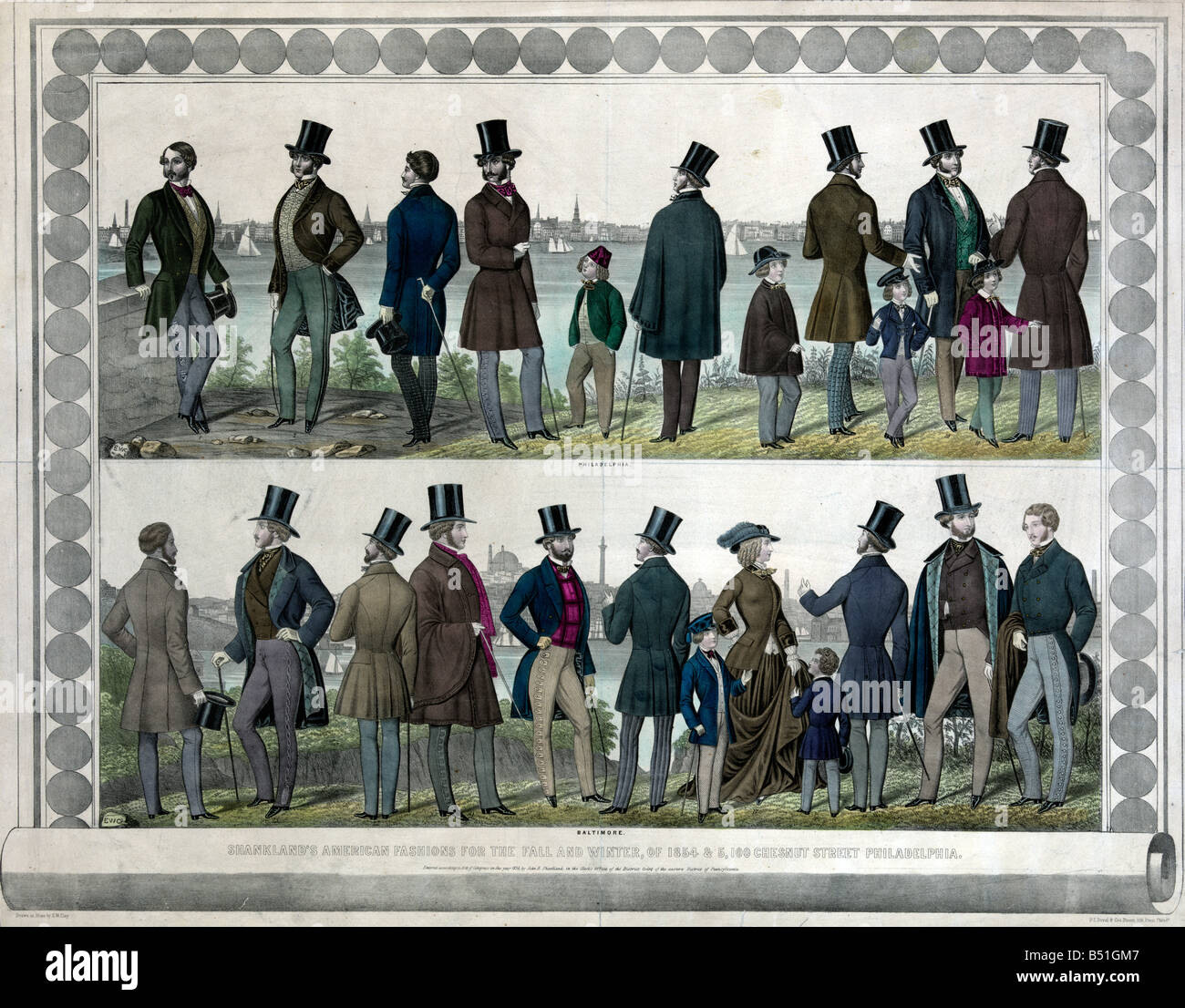 American fashions 1854 Stock Photo - Alamy