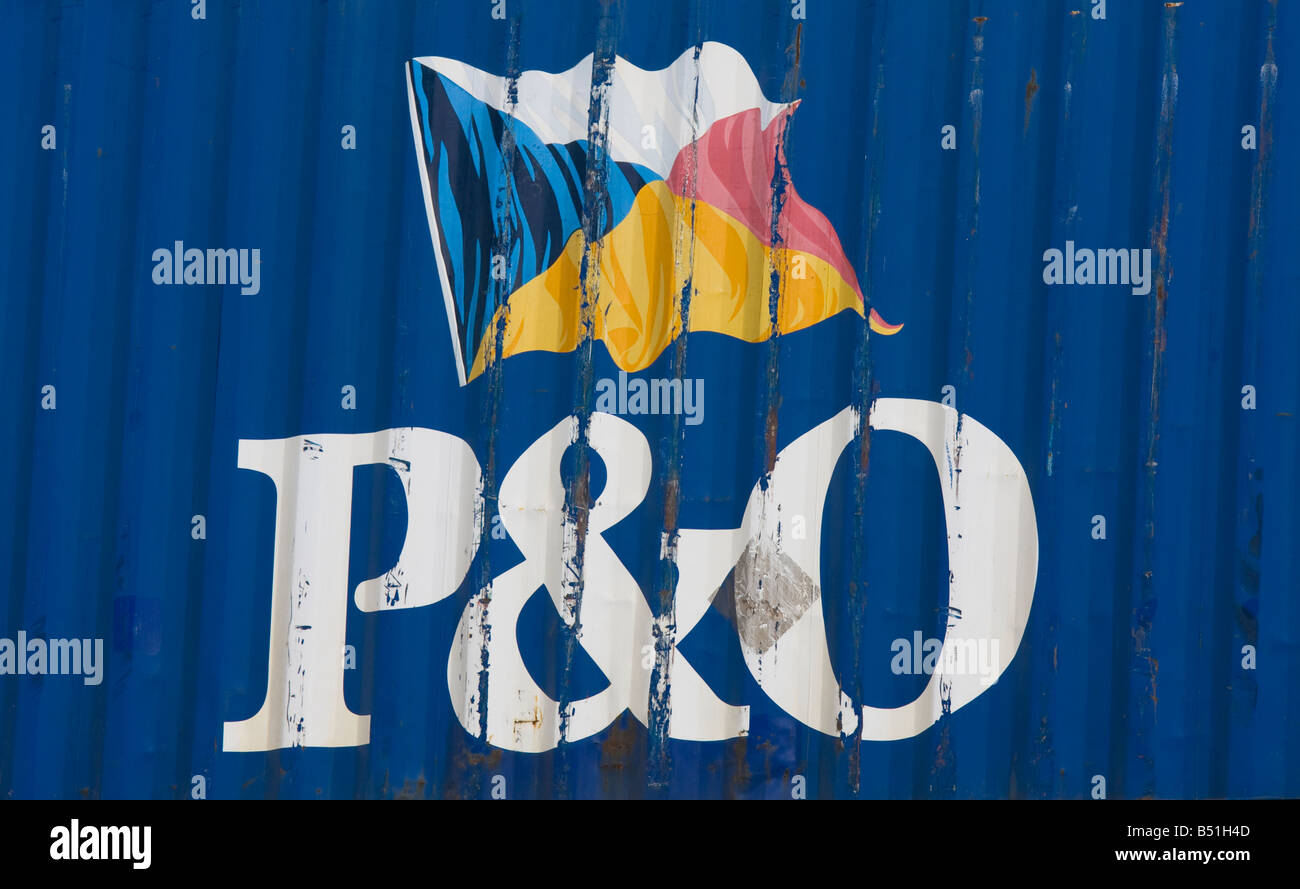 detail of container P&O Stock Photo - Alamy