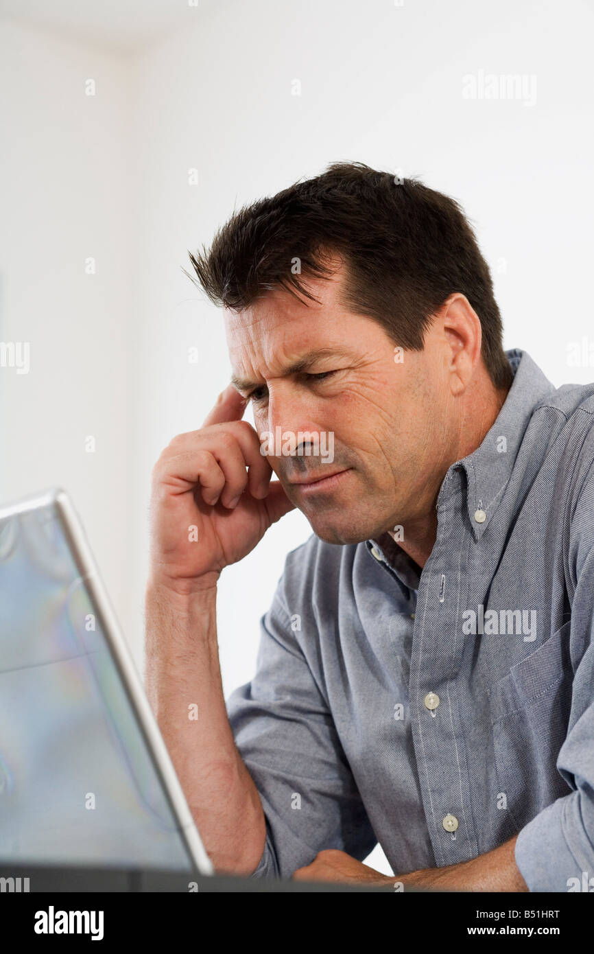 Man Computer Screen Concentrating High Resolution Stock Photography and ...