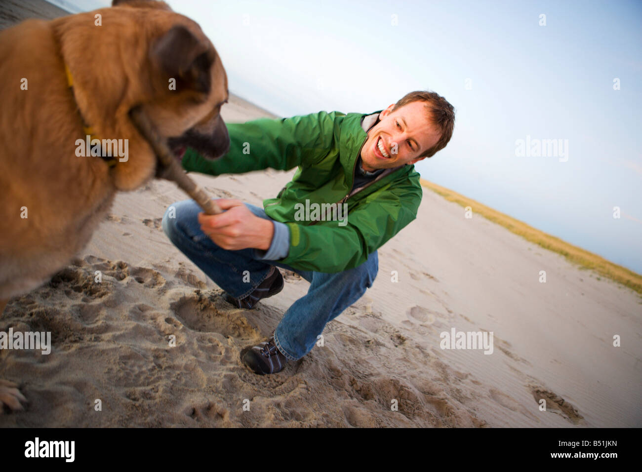Steps man carrying dog hi-res stock photography and images - Alamy