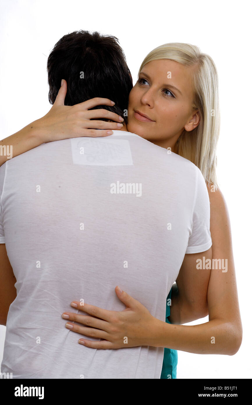 Couple embrace backside hi-res stock photography and images - Alamy