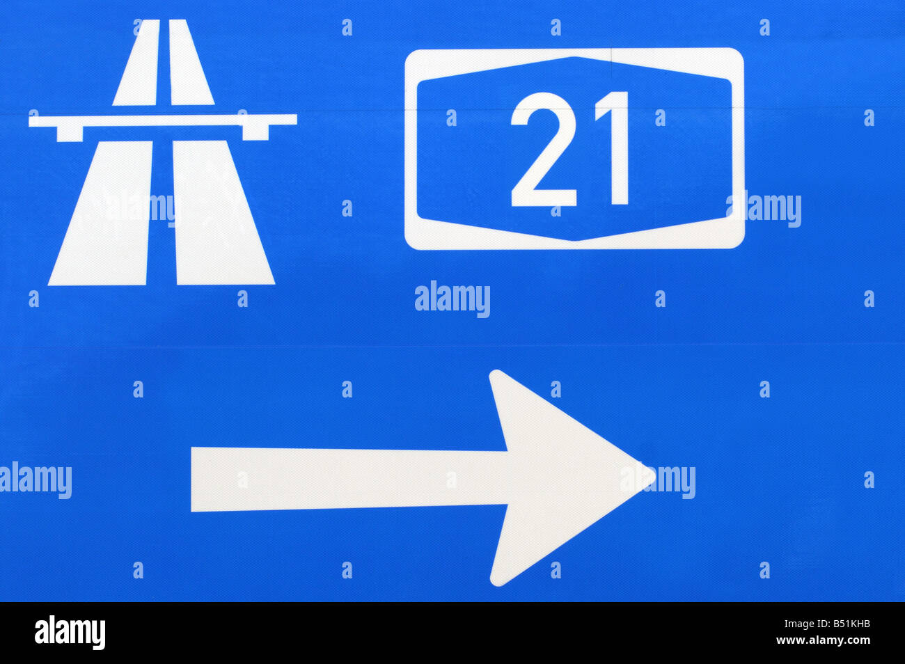 highway sign A 21 Stock Photo - Alamy