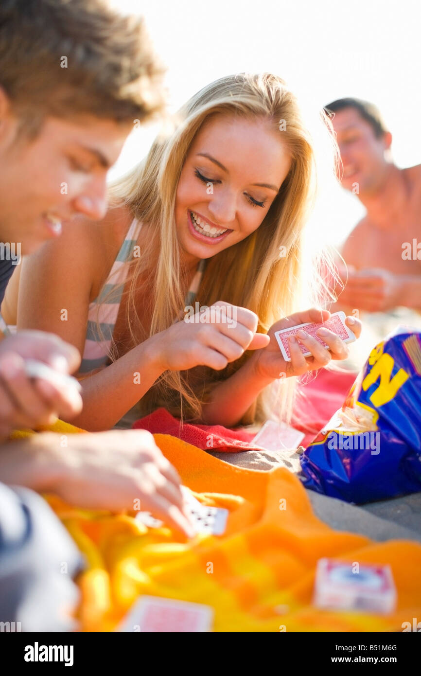 Teenagers Playing Cards Stock Photo - Alamy