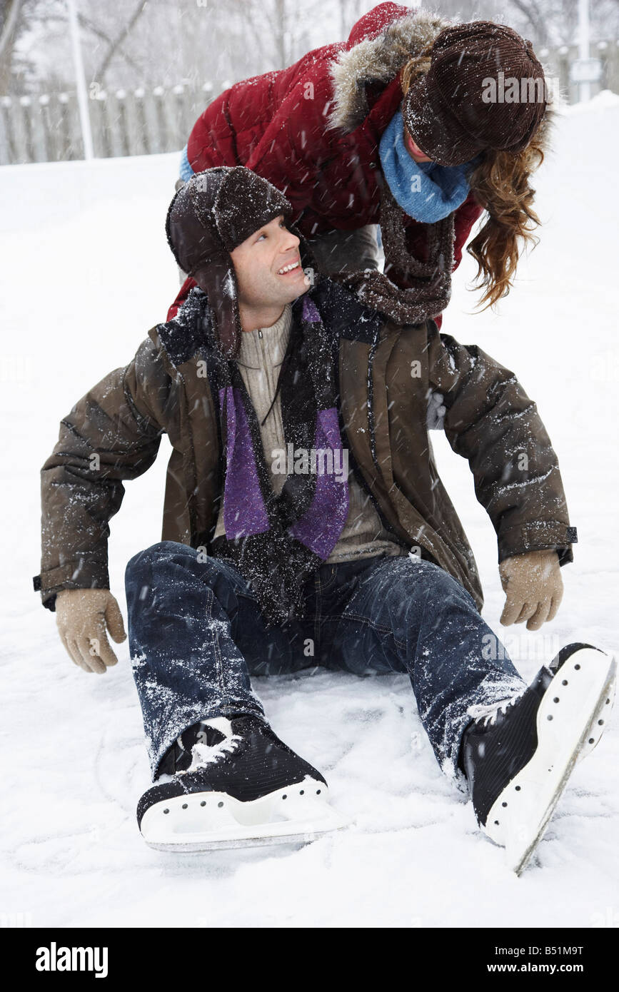 Woman falling down skating hi-res stock photography and images - Alamy