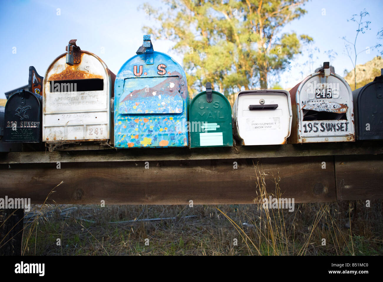 Mailboxes, Muir Beach, California, USA Stock Photo - Alamy