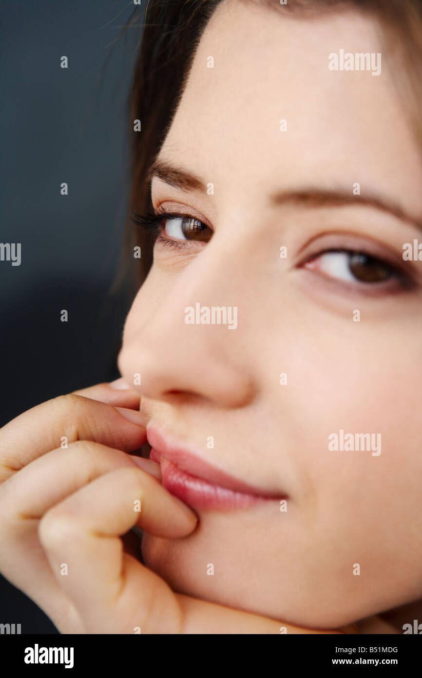 Old Woman Hand On Face Profile High Resolution Stock Photography and ...