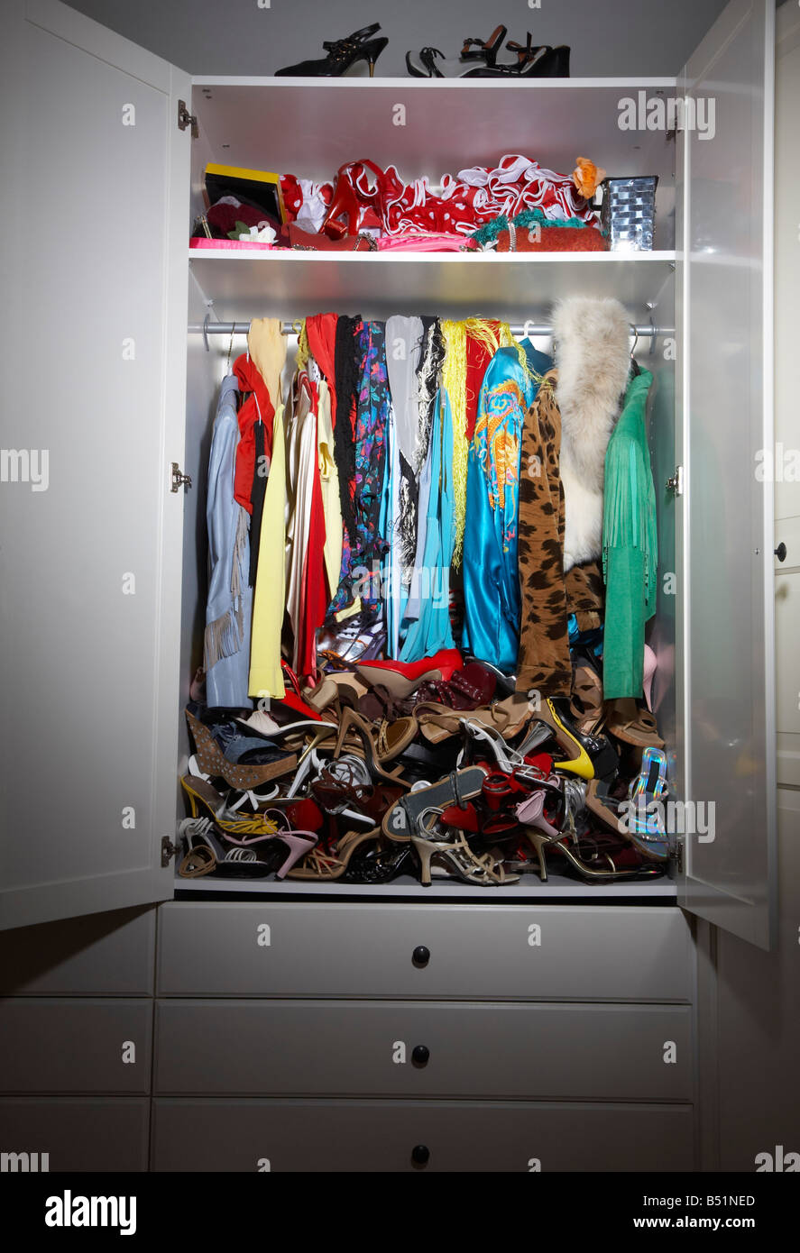 Interior of Messy Closet Stock Photo - Alamy