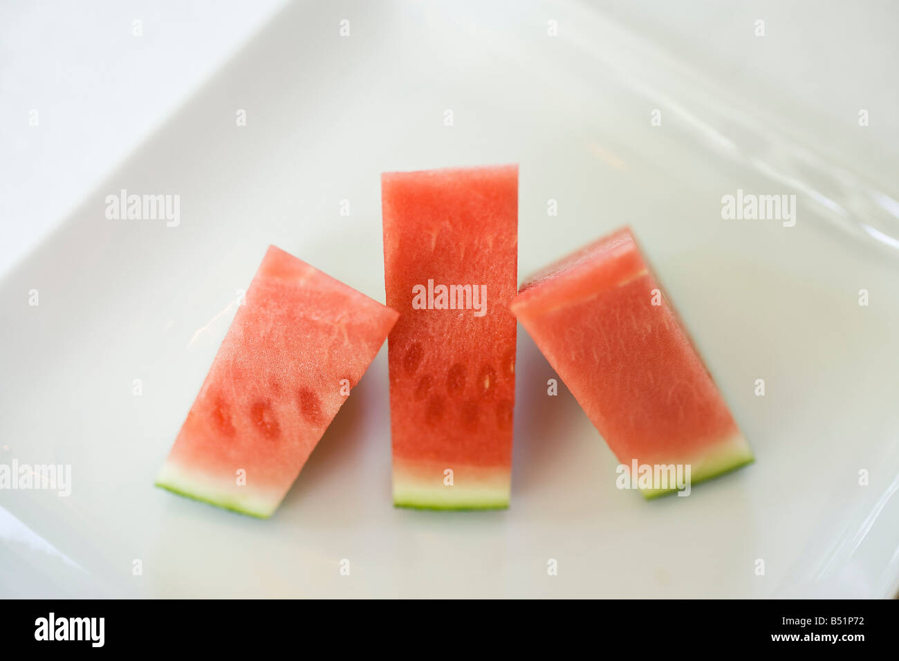 Watermelon on Plate Stock Photo - Alamy