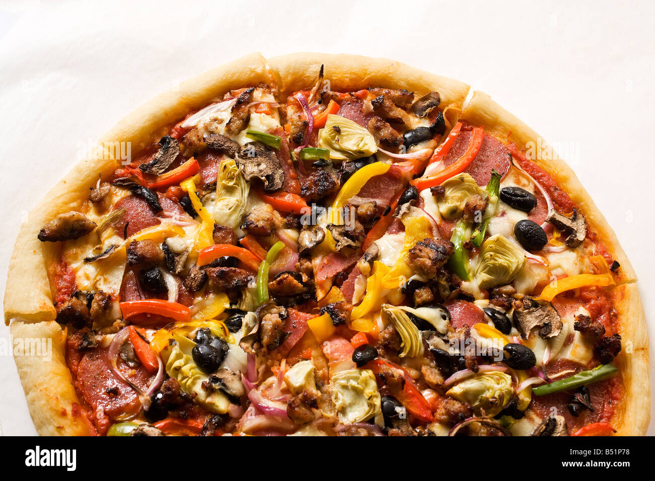 Close-Up of Pizza Stock Photo - Alamy