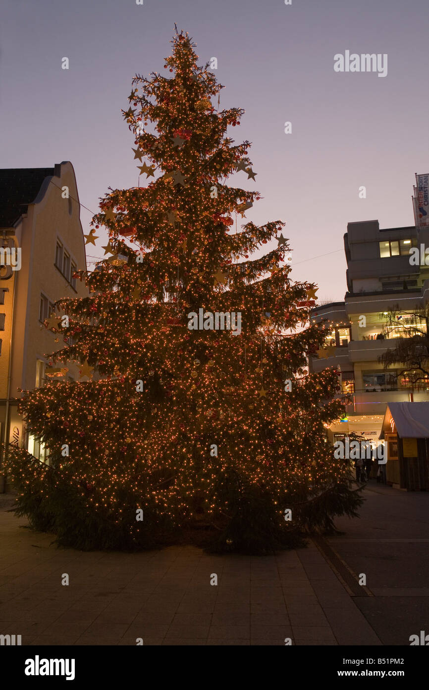 large Christmas tree illuminated Stock Photo - Alamy