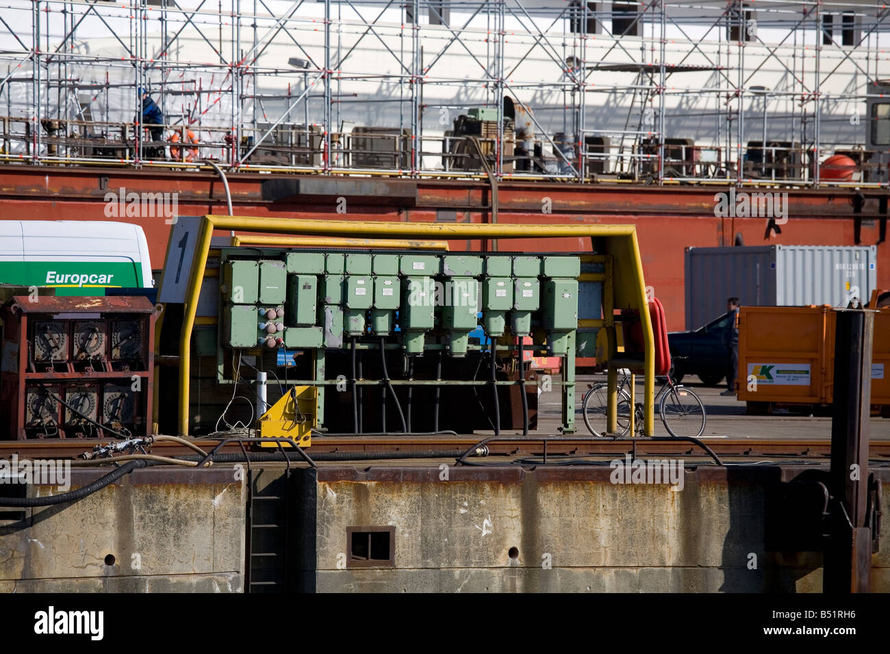 Power distribution at the Hamburg port Stock Photo - Alamy