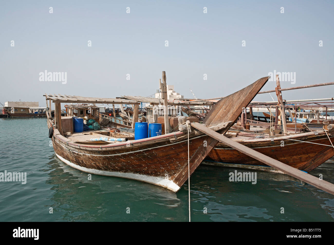 Doha fishing dhows at the old Dhow harbour Stock Photo - Alamy