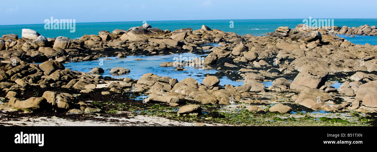 Rock on the beach in Finistere in Brittany in France Stock Photo - Alamy