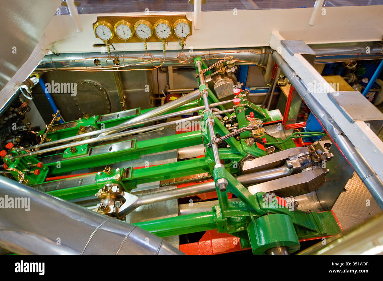 steam engine of a steam paddler on the Elbe in Dresden Stock Photo - Alamy