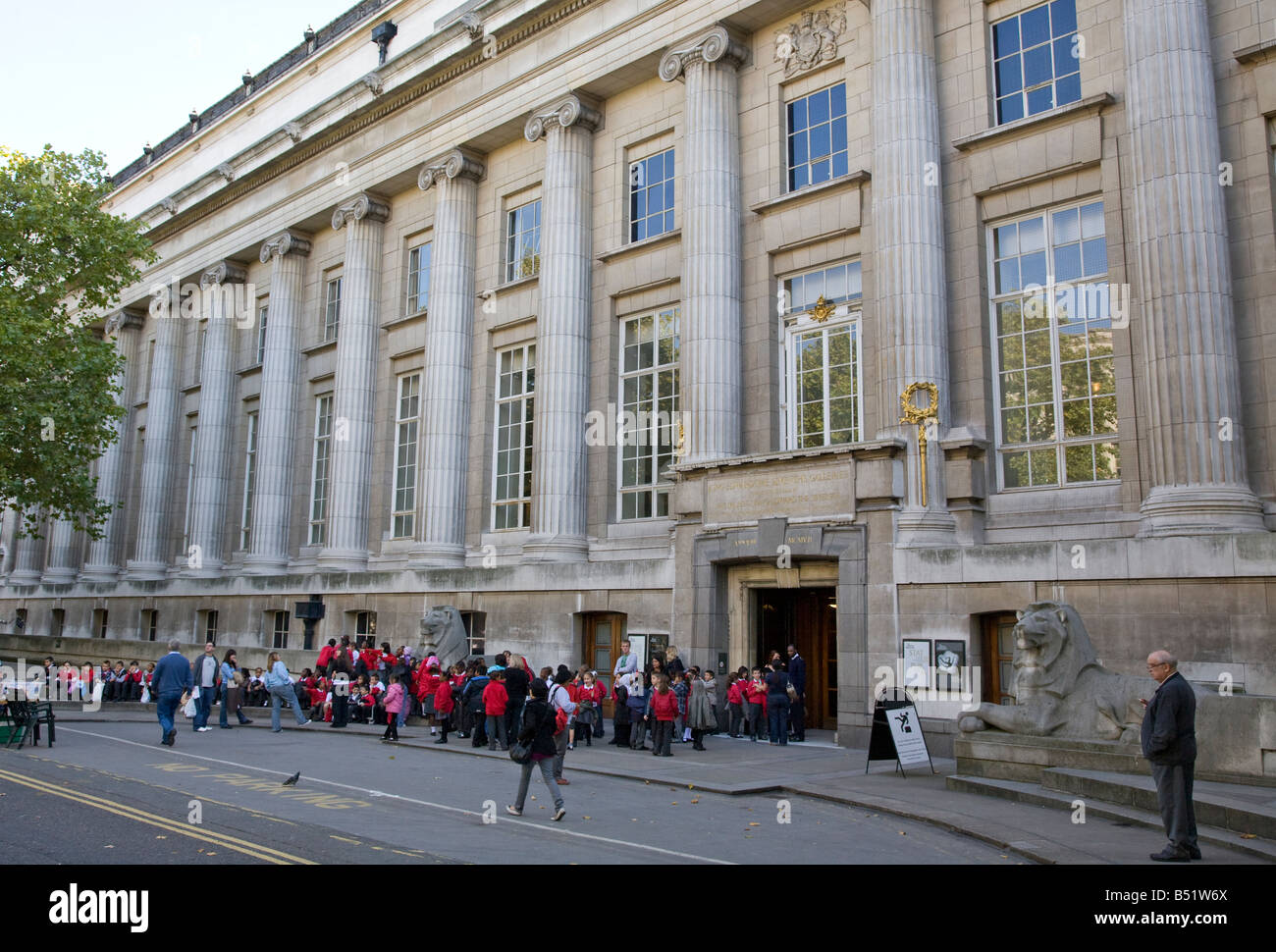 the rear entrance to the British Museum London on Montague Place Stock ...