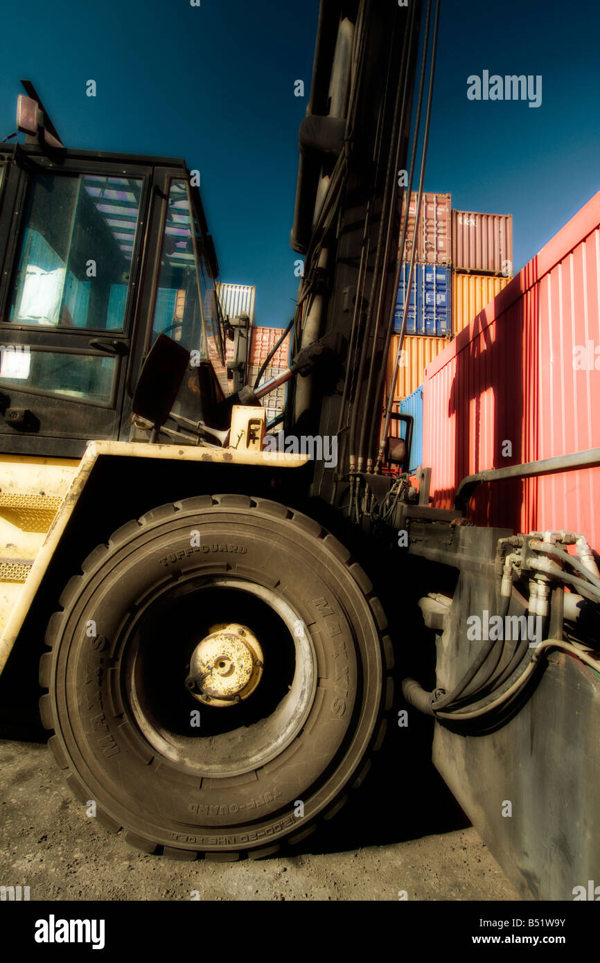 loading of containers at harbour Stock Photo - Alamy