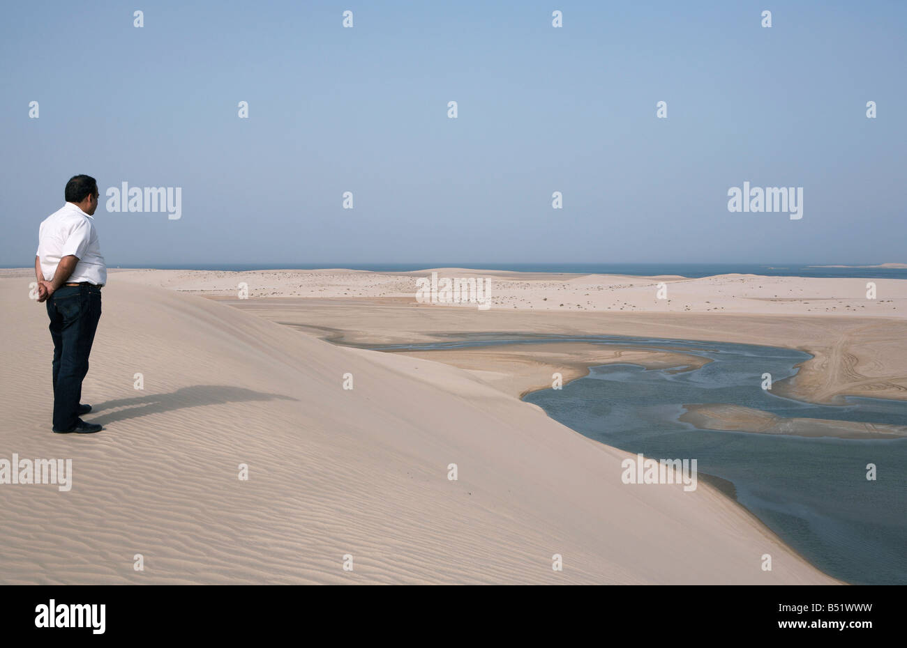 Qatar Inland sea near UAE border Stock Photo - Alamy