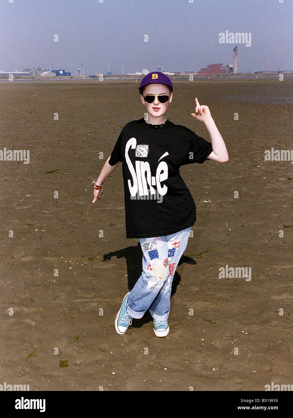 Bronagh Gallagher Actress in the film The Commitments standing on beach ...