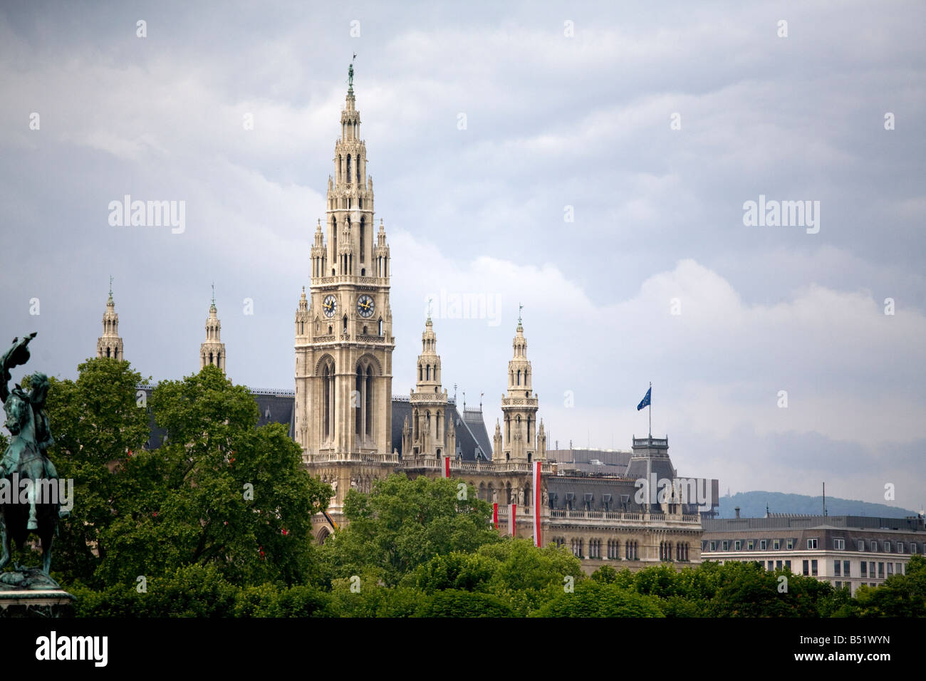 Vienna City Hall at the Friedrich Schmidt square in the 1st district of ...