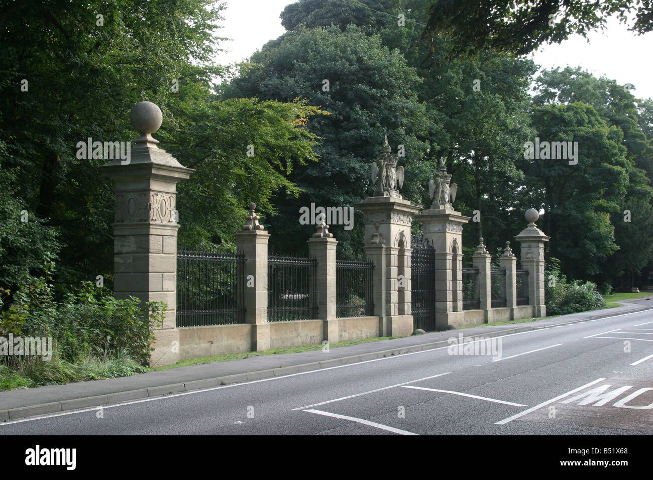 The Western gates built in 1734The house and remains of the Abbey ...