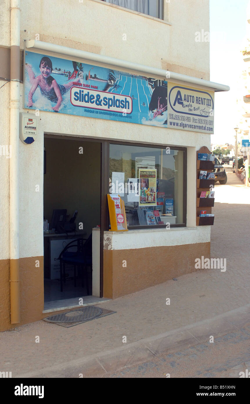 Car rental shop in Luz Stock Photo - Alamy