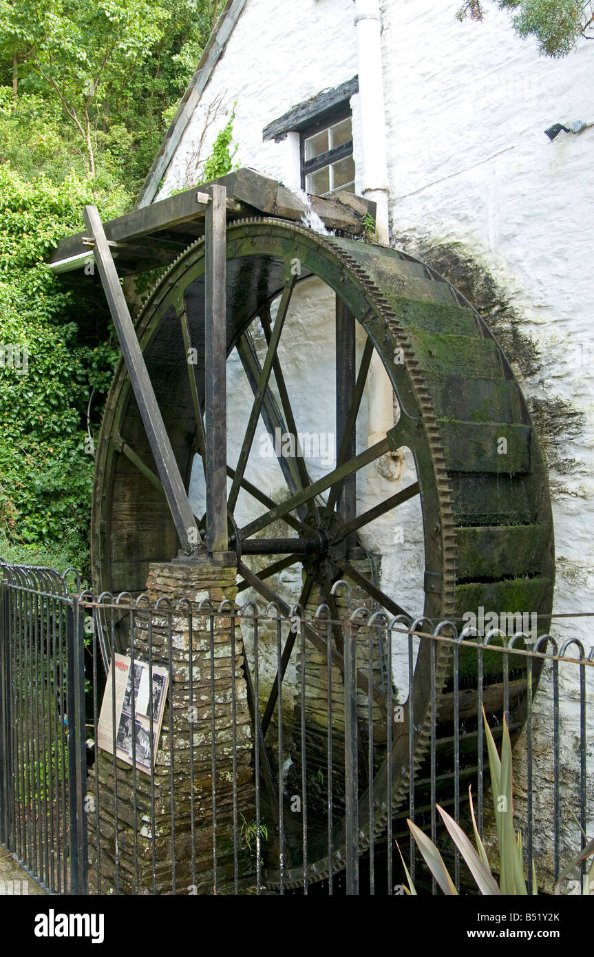 Polperro Waterwheel Westcountry Cornwall England UK Stock Photo - Alamy