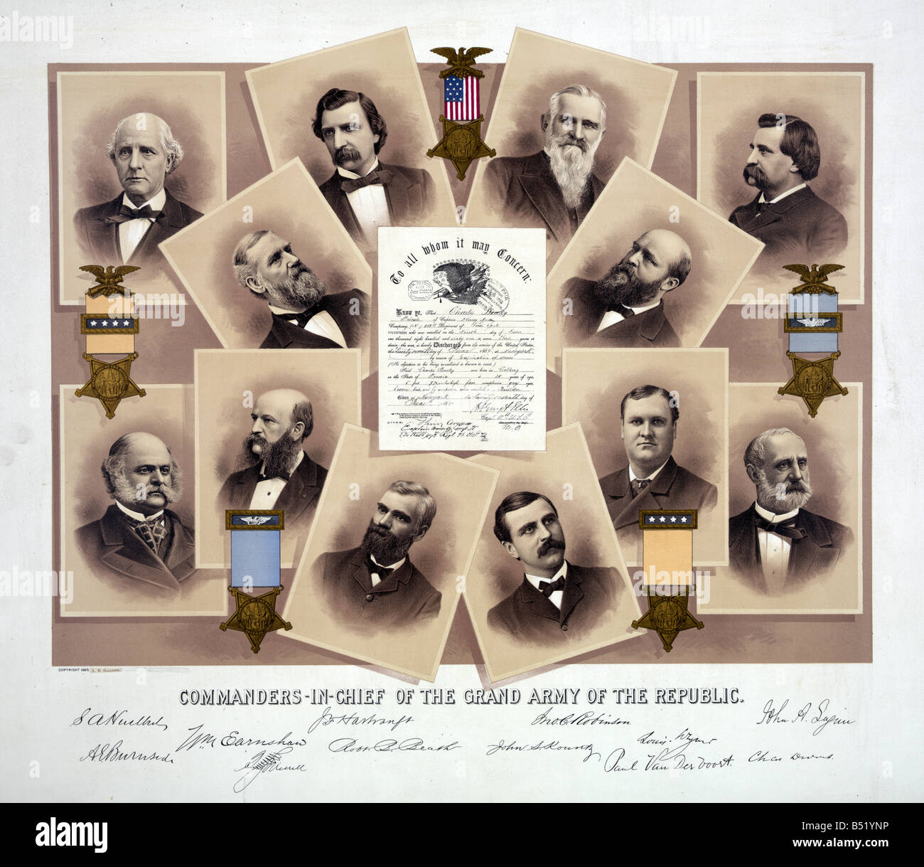 Multiple Commander in Chief from 1886 Stock Photo - Alamy