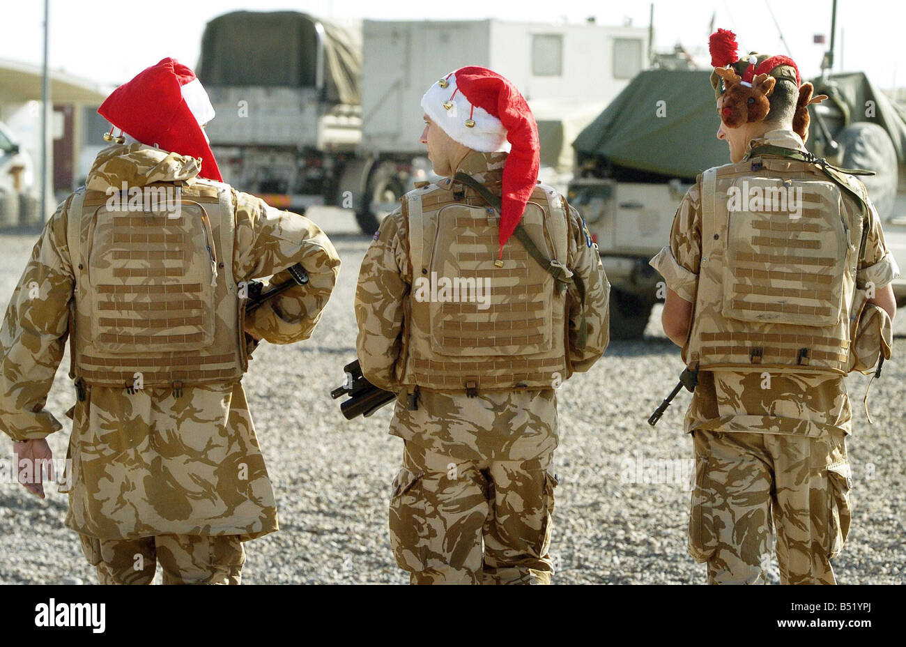 pictures of l cpl Sinclair centre with pals pte David Todd rudolph ears ...