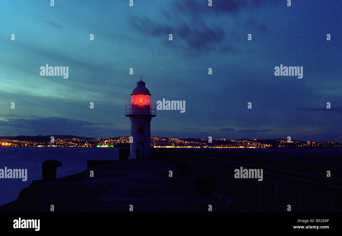 Lighthouse at entrance to Brixham Harbour Devon Stock Photo - Alamy