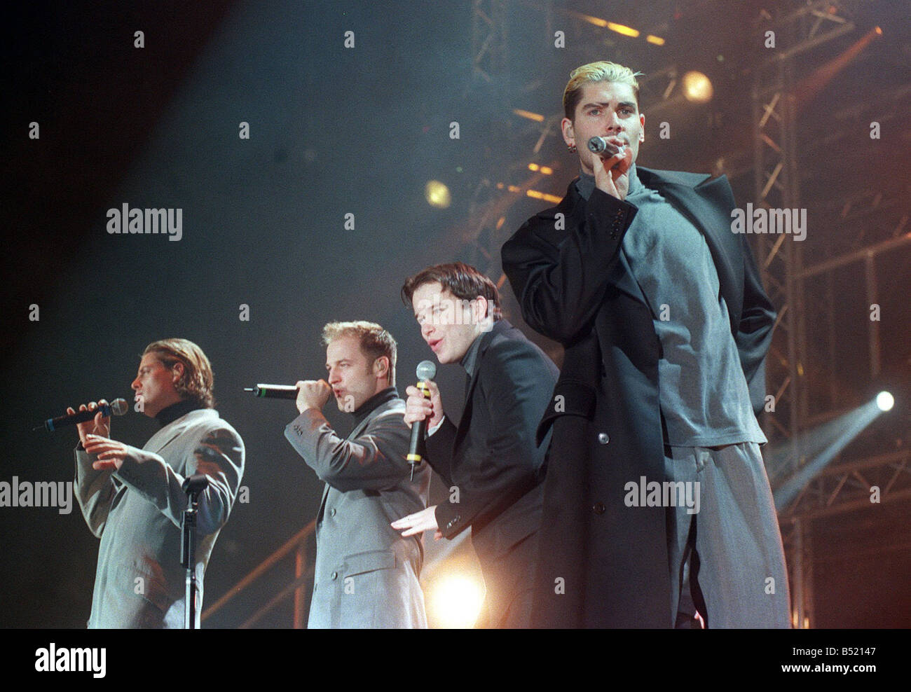 Shane Lynch of pop group Boyzone December 1999 With Mikey Graham Keith ...