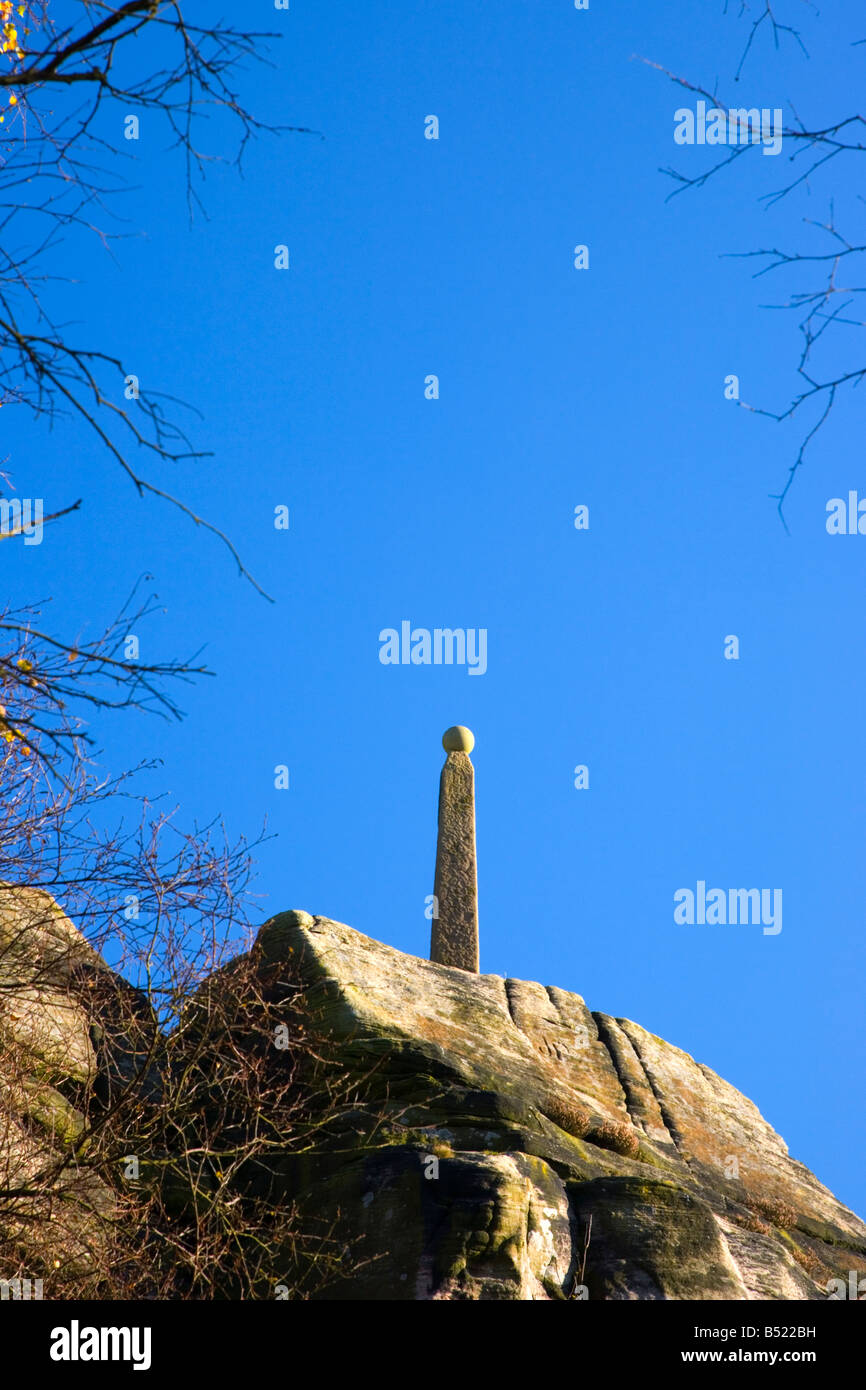 View of Nelsons Monument on Birchen Edge in the Peak District in ...