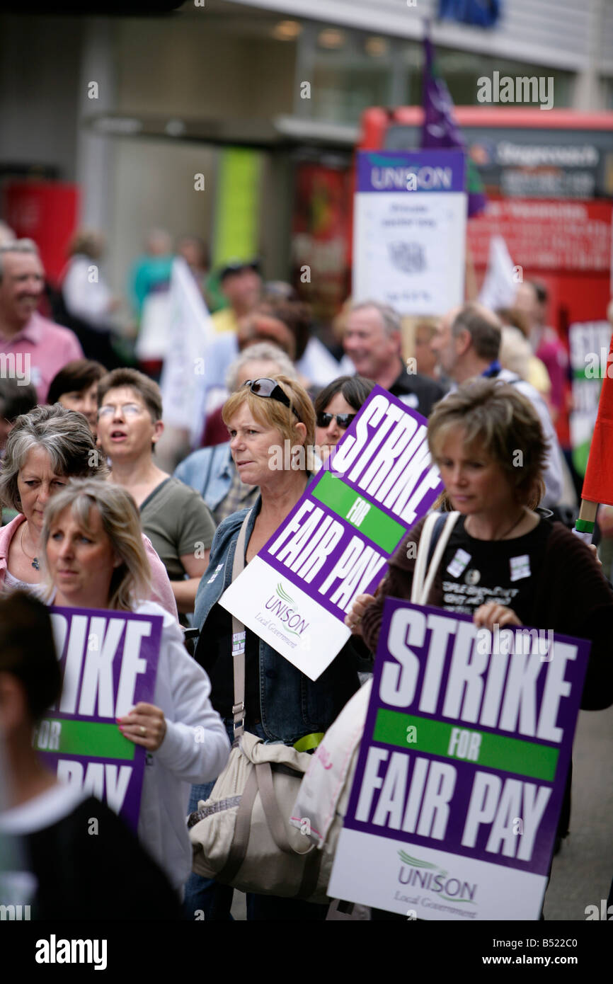Unison Strike March, Exeter Stock Photo - Alamy