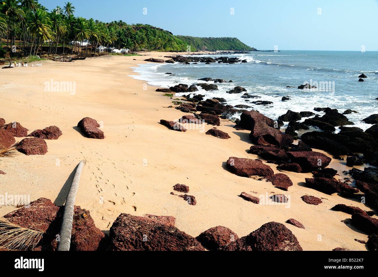A view of a secluded stretch of Cola Beach in Canacona Goa Stock Photo ...