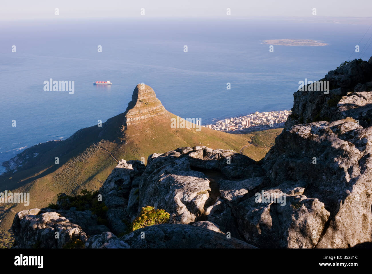 Lion's Head from Table Mountain, Cape Town, South Africa Stock Photo ...