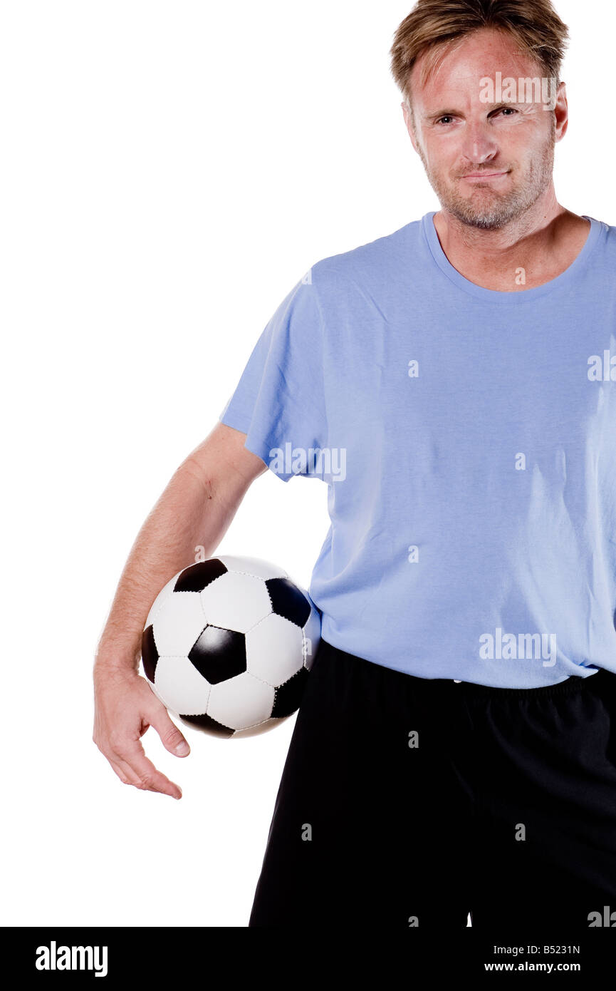 Soccer player Full isolated studio picture Stock Photo - Alamy